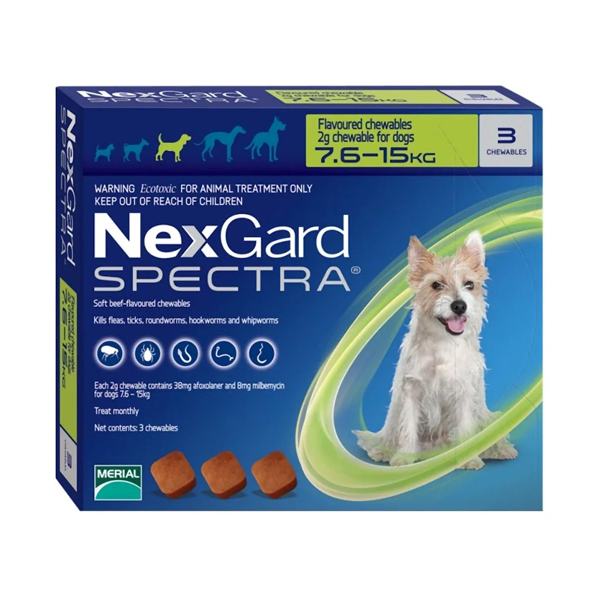 NexGard Spectra Medium Dogs 7.5–15 kg (1 Chew) | mypets.lk – MYPETS.LK